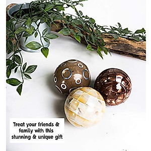 U'Neeque Collections Beautiful Handmade Small Decorative Balls for Bowls (3” each) - Ideal Accent Decor for Bowls, Trays & Vases, Decorative Balls Set of 3