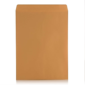 100 10 x 13 Self-Seal Brown Kraft Catalog Envelopes - 28lb, 100 Count, Ultra Strong Quick-Seal, 10x13 inch (39300)