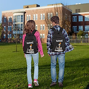 OMFUNS Sugar Skull Custom Name School Backpack for Boy Girl Teen St. Patrick's Day Personalized Student Bookbag for Primary Junior College Customized Laptop Backpack for Men Women