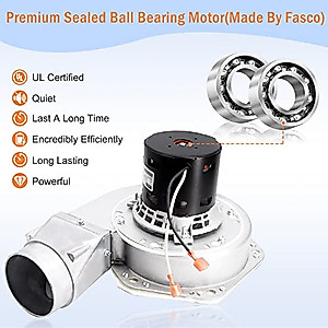 Criditpid PU-047040 Auger Motor & PU-076002B Combustion Exhaust Blower Fan for Englander 25-PDVC, 55-SHP10, 25-PDV Pellet Stoves. Exhaust Blower with Housing.