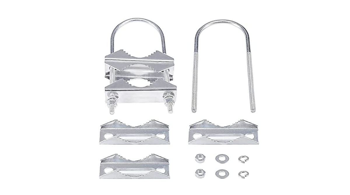 Eightwood Heavy Duty Antenna Mast Clamp for WiFi & TV