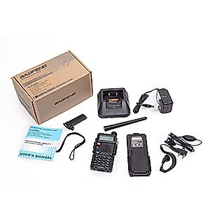 2 Pack BaoFeng UV-5R 8W High Power Tri-Power 1W/4W/8W Portable Dual Band Two-Way Radio 3800mAh Battery & ABBREE Tactical Antenna (2pcs 5R8W+28.3")…