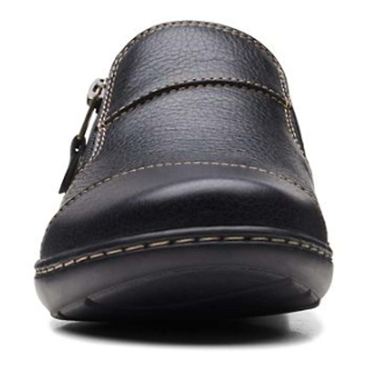 Clarks Women's Cora Harbor Loafer, Black Leather, 10 Wide