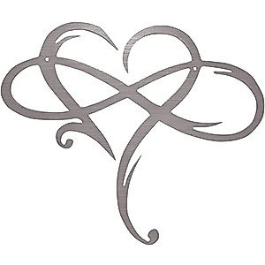 NASUHUAI Infinity Heart Metal Wall Decor Metal Wall Art Unique Infinity Heart Wall Decor Love Sign Plaque Steel Art.Be Used For wall Decor Bedroom Livingroom Decor（15.7 * 13.7） (Silver)