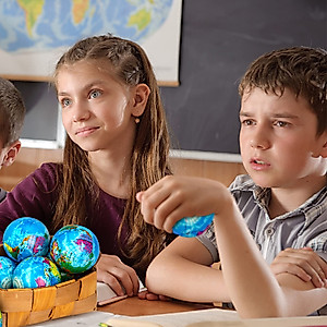 3 otters 15PCS Globe Squeeze Balls, 3 Inch Earth Stress Relief Balls Foam Squeeze Balls Educational Stress Balls for Finger Exercise School Carnival Reward Party Bag Gift