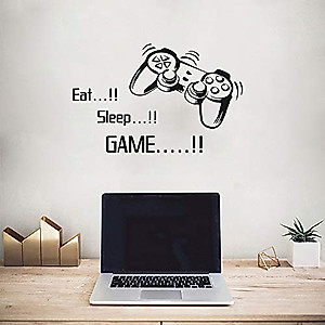 SITAKE Game Themed Wall Stikcers Decor, EAT Sleep Game Controller Gaming Quotes for Boys Men, Kids Wall Decor and Wall Stickers for Playroom, 20.9 x 33.9 Inch