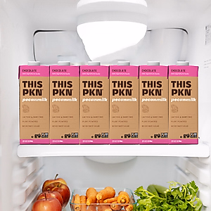 THIS PKN Pecan Nut Milk Chocolate Non Dairy Milk Alternative, Made from Real Texas Pecans, Plant Based Chocolate Milk, Made Without Added Sugars and No GMOs or Lactose (32oz, Pack of 6)