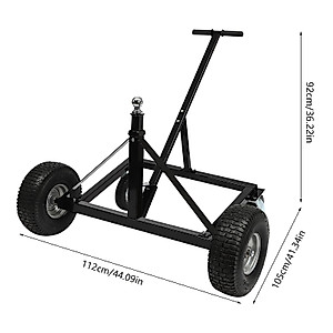 Adjustable Trailer Dolly, Manual Trailer Mover with Wheels, Heavy-Duty Tow Dolly for Car, RV, Boat,1500 Lbs Capacity