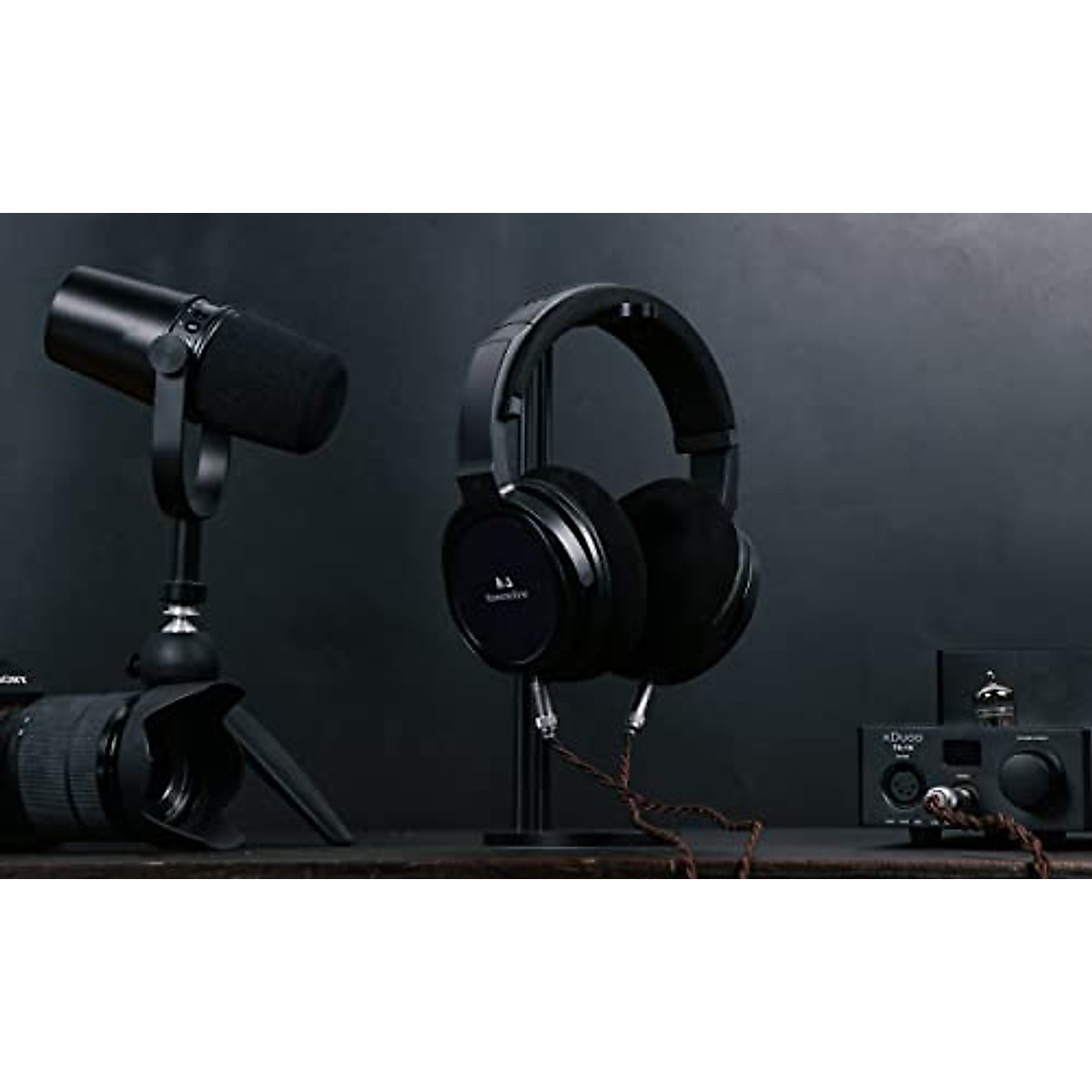 Linsoul HarmonicDyne Athena Semi-Closed Over-Ear Wired HiFi Headphone with 50mm Dynamic Driver, Glass Faceplate, Detachable OCC Cable for Audiophile Studio Musician