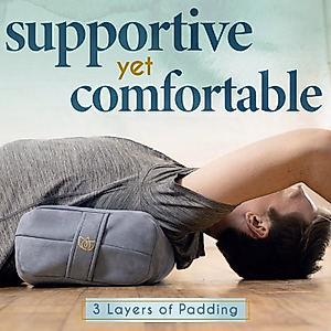 Florensi Yoga Bolster Pillow-Luxurious Velvet Bolster for Restorative Yoga-Large Rectangular Cushion with Carry Handle-Supportive Meditation Cushion-Machine Washable Cover and Carry Handle(Light Blue)