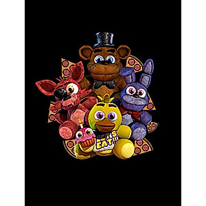 Five Nights at Freddy's Character Plushies Boy's Black T-Shirt-Medium