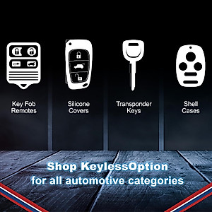 KeylessOption Key Fob Cover Case Replacement for 2014 2015 2016 2017 2018 2019 Chevrolet Chevy Silverado Suburban Tahoe GMC Sierra Yukon Remote Shell, 4-Button M3N-32337100, No Programming Required