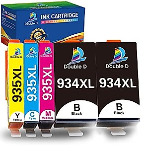 DOUBLE D 934 and 935 Ink Cartridges Compatible Replacement for HP 934XL 935XL for HP Officejet Pro 6830 6230 6815 6835 6812 6820 6220 6810 Printers (2 BK,1 C,1 M,1 Y, 5Pack)