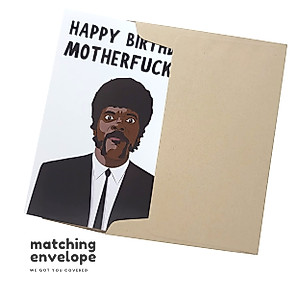 Sleazy Greetings Funny Happy Birthday Card For Men Women | Samuel L Jackson Rude Bday Card For Him Or Her | Dirty Adult Friend Birthday Card with Envelope