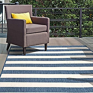 nuLOOM Alexis Striped Indoor/Outdoor Area Rug, 5' 3" x 7' 6", Blue
