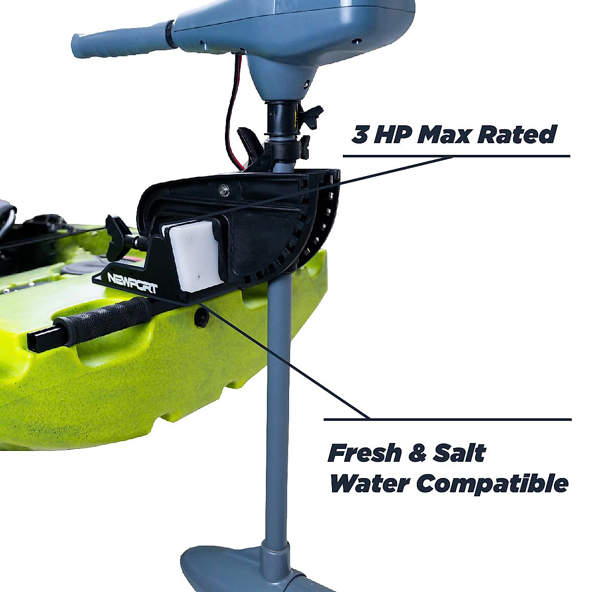 Newport Trolling Motor Transom Motor Mount - Kayaks - Freshwater and Saltwater - 1 Size, Gray
