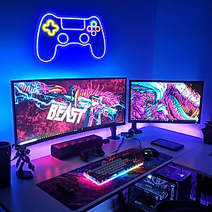 Kavaas Gamer Neon Sign, Game Controller Neon Sign for Gamer Room Decor - Gaming Neon Sign for Teen Boy Room Decor, LED Game Neon Sign Gaming Wall Decor - Best Gamer Gifts for Boys, Kids