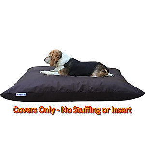 Do It Yourself DIY Pet Bed Pillow Duvet 1680 Nylon Durable Cover and Waterproof Internal case for Dog/Cat at Medium 36"X29" Seal Brown Color - Covers only