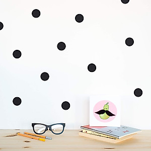 StickerDeen | Polka Dot Circles Round Shape Style Decoration Removable Wall Art Vinyl Decal Stickers | (Pack of 112) (Black)