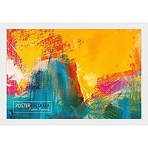 6x10 Frame White Solid Pine Wood Picture Frame | UV Acrylic, Foam Board Backing & Hanging Hardware