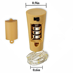 LoveNite Wine Bottle Lights with Cork Switch, 15 LED 8 Pack Battery Operated Mini Fairy Copper Wire Cork String Lights for Party Wedding Christmas Festival Decoration (Warm White)