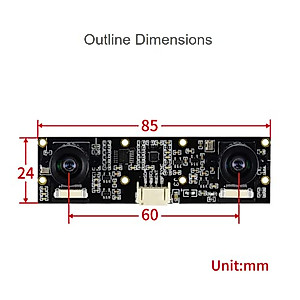 XYGStudy IMX219-83 Stereo Binocular Camera Sensor Module 3280x2464 8MP AI Depth Stereo Vision Dual IMX219 Supports Raspberry Pi 5 RPi CM3/CM3+ Compute Module POE IO Board/Jetson Nano B01