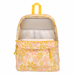 JanSport SuperBreak Plus Backpack with Padded 15-inch Laptop Sleeve and Integrated Bottle Pocket - Spacious and Durable Daypack for Work and Travel - Skip Daisy Yellow