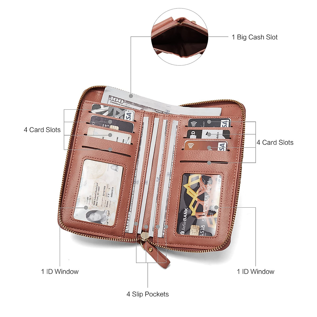 BROMEN Small Crossbody Bags For Women Leather Cellphone Purse Designer Zipper Wallets Fashion Shoulder Bag Pink