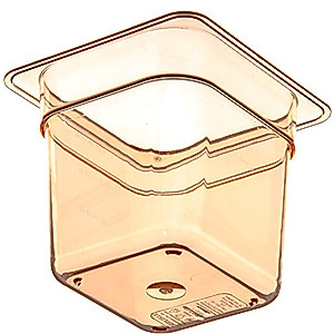 Carlisle FoodService Products 3088513 StorPlus High Heat Food Pan, 6" Deep, Sixth Size, Amber