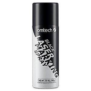OMTech Laser Marking Spray, Metal Laser Marking Fluid for CO2 Laser Engravers, 13oz Aerosol High Contrast Black Spray for Laser Engraving Metal, Laser Ink Agent for Aluminum Stainless Steel Brass More