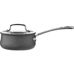 Cuisinart Contour Hard Anodized 1-Quart Saucepan with Cover,Black