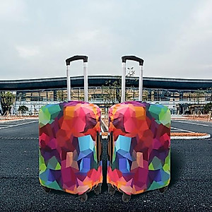 Explore Land Travel Luggage Cover Suitcase Protector Fits 18-32 Inch Luggage (Geometry, S(18-22 inch Luggage))