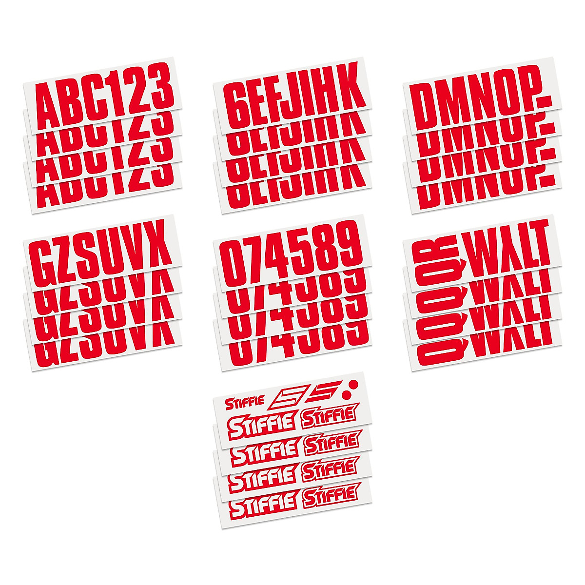 STIFFIE Uniline Lava SUPER STICKY 3" Alpha Numeric Registration Identification Numbers Stickers Decals for Sea-Doo SPARK TRIXX, Inflatable Boats, RIBs, Hypalon/PVC, PWC and Boats.