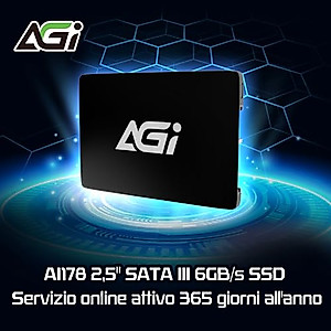 AGI 512GB AI178 2.5 Inch SATA III 3D TLC NAND Flash Internal Solid State Drive SSD (R/W Speed up to 530/510 MBs)