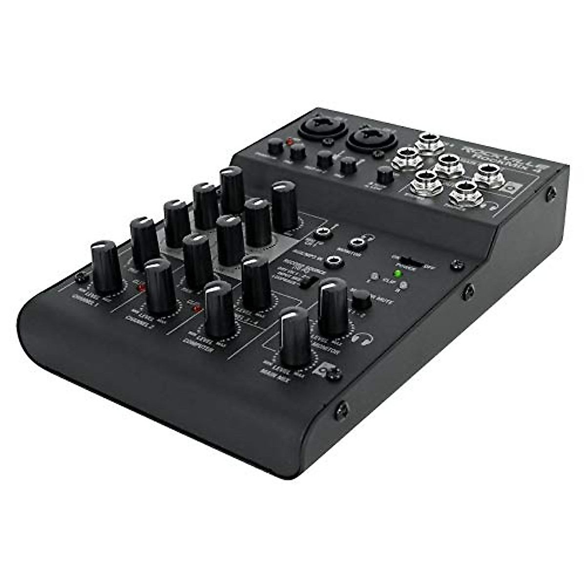 Rockville RockMix 4 Channel Mic/Instrument Pro Recording Mixer+USB Interface/EQ