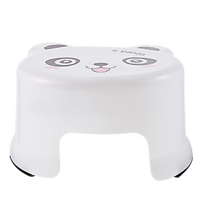 Cartoon Plastic Stool Bathroom Stools for Adults Bathroom Stool for Toddlers Round Ottoman Toilet Step Stool Stool Potty Training Small Stool Toilet Child White