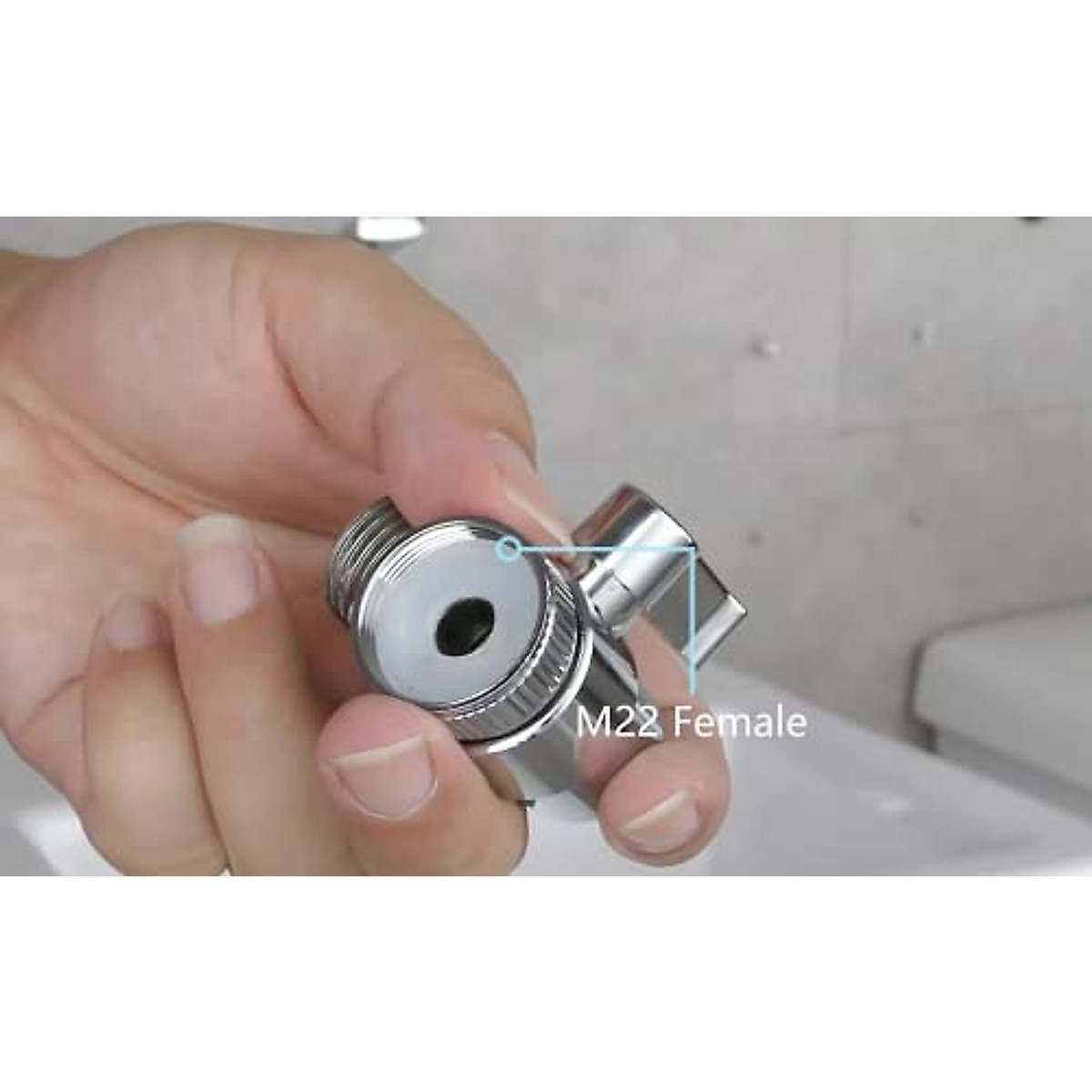 Polished Chrome Brass Sink Valve Diverter Faucet Splitter for Kitchen,Handheld Showerhead or Bathroom Sink Faucet Replacement Part Faucet to Hose Adapter Splitter Part M22 X M24