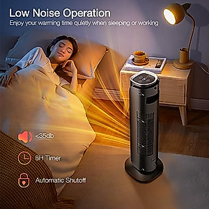 Space Heater,VCK 1500W 24" Portable Electric Heaters for Indoor Use,75° Oscillation,3 Modes,8H Timer, Quite PTC Ceramic Heating with Thermostat,Safety Protection,Remote for Office,Home Bedroom
