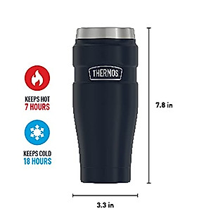 THERMOS Stainless King Vacuum-Insulated Travel Tumbler, 16 Ounce, Midnight Blue