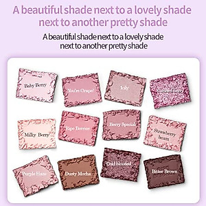 HOLIKA HOLIKA My Fave Vibe Eye Palette 02 Ripe Berries | Matte, Shimmer, Glitter, Eye Shadow, 12 Blendable Shades, Makeup, Kbeauty, Daily, Point, Cool tone, High Pigment