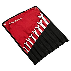 MAXPOWER 8PCS SAE Combination Wrench Set, Professional Open and Box End Spanners with Mirror Finish, Made with Forged and Heat-Treated Cr-V Steel, 12-Point Design, Size Includes 5/16in - 7/8in