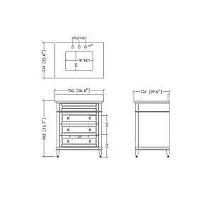 30" Felix Modern Style Navy Blue Bathroom Vanity 1810-V30NB-BS