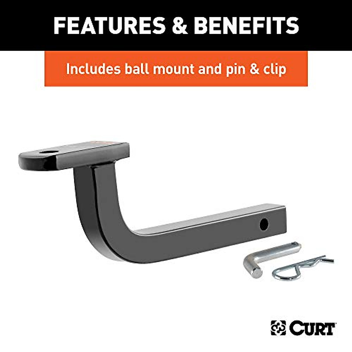 CURT 112823 Class 1 Trailer Hitch with Ball Mount, 1-1/4-In Receiver, Fits Select Chevrolet Cruze, Buick Verano