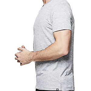 Gaiam Men's Everyday Basic V Neck T Shirt - Short Sleeve Yoga & Workout Top - Sleet Heather Everyday, Small