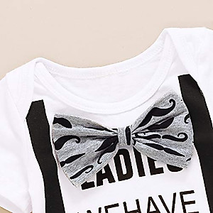 Aslaylme Newborn Boy Matching Outfit Twins Bodysuit Ladies We Have Arrived Romper (White-02, 0-3 Months)