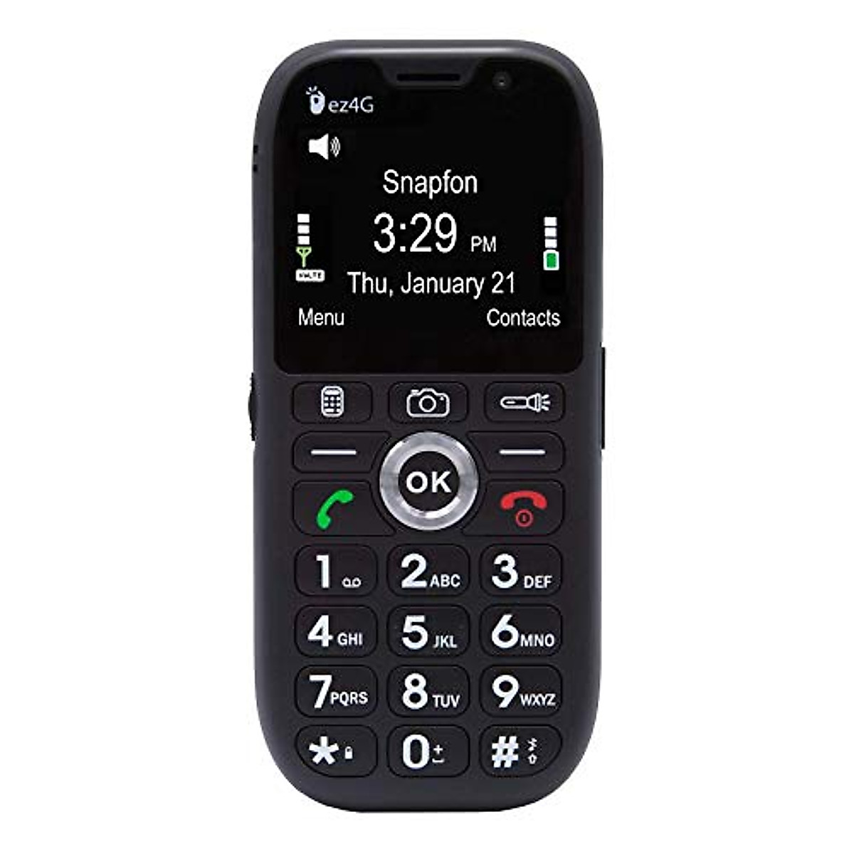 Snapfon ez4G Unlocked | Big-Button Cellphone for Seniors, Nationwide 4G Volte, SOS Button, Hearing Aid Compatible, Mobile Monitoring Service Ready