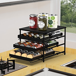 Simple Trending 3-Tier Coffee Pod Storage Drawer Holder for K-cup Coffee Pods, 72 Pods Capacity, Black