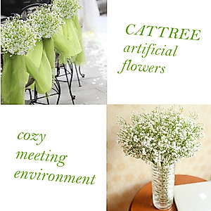 CATTREE Artificial Flowers, Baby Breath Gypsophila Plastic Fake Plants Wedding Bridal Bouquet Party Indoor Outdoor DIY Home Garden Verandah Office Table Centerpieces Arrangements Decoration 4 pcs