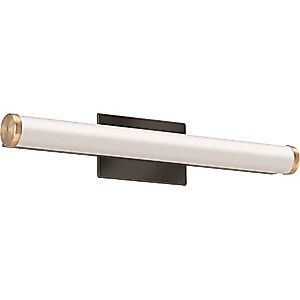 Lithonia Lighting FMVCCL 24IN MVOLT 30K 90CRI BN M6 2 ft. Brushed Nickel Contemporary Cylinder Vanity LED 3000K Fixture