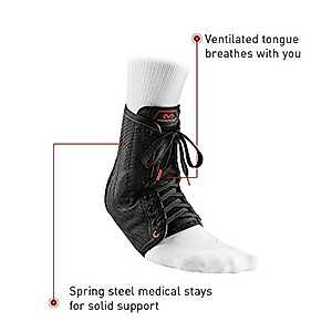 McDavid Ankle Brace with Lace-Up & Stays, Maximum Support, Comfortable Compression & Breathable Design